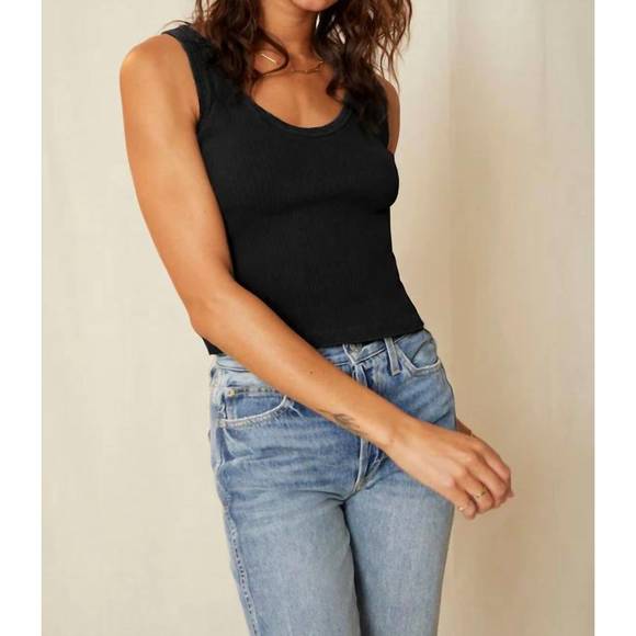 AMO | Tops | New Amo Crop Rib Tank In Black | Poshmark